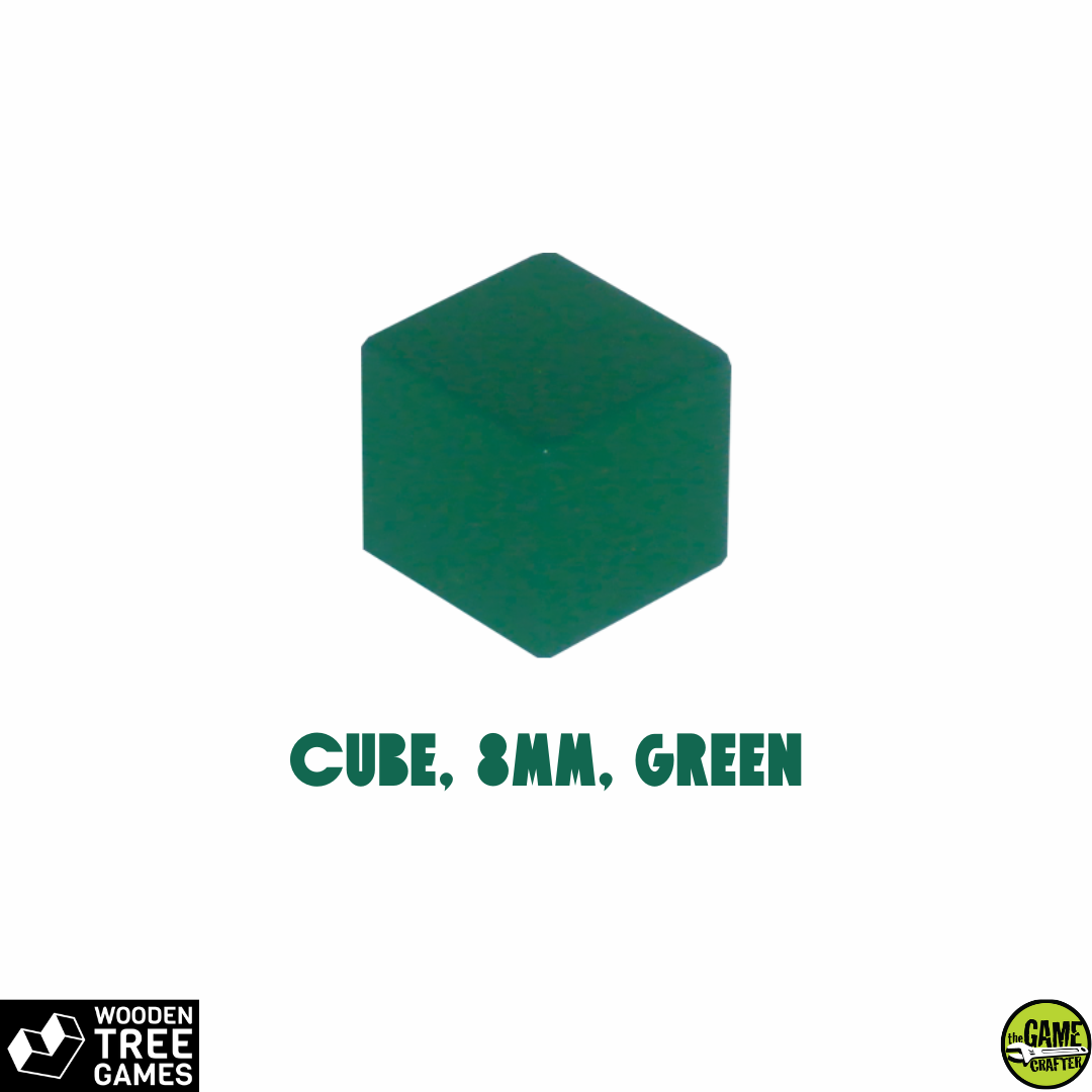 Cube, 8mm, Green – Wooden Tree Games